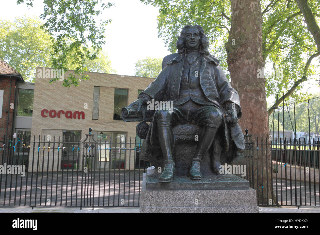 The statue of Thomas Coram, the 18th century philanthropist who founded ...