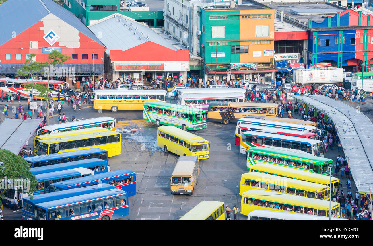 Busy bus terminal in Fiji Stock Photo - Alamy