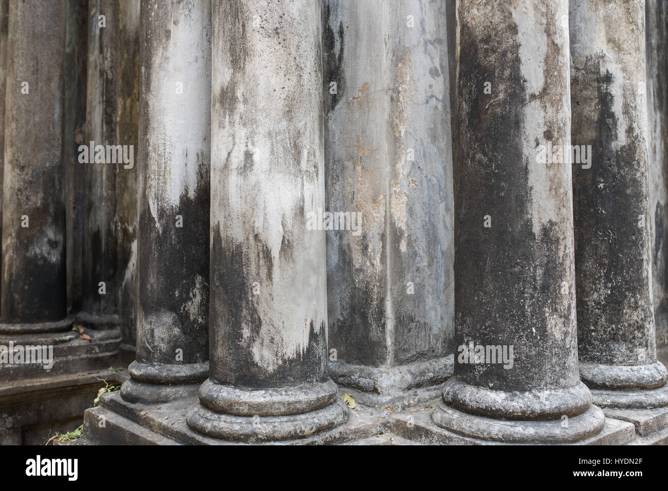 Weathered columns at south Park Street Cemetery, Kolkata Stock Photo ...