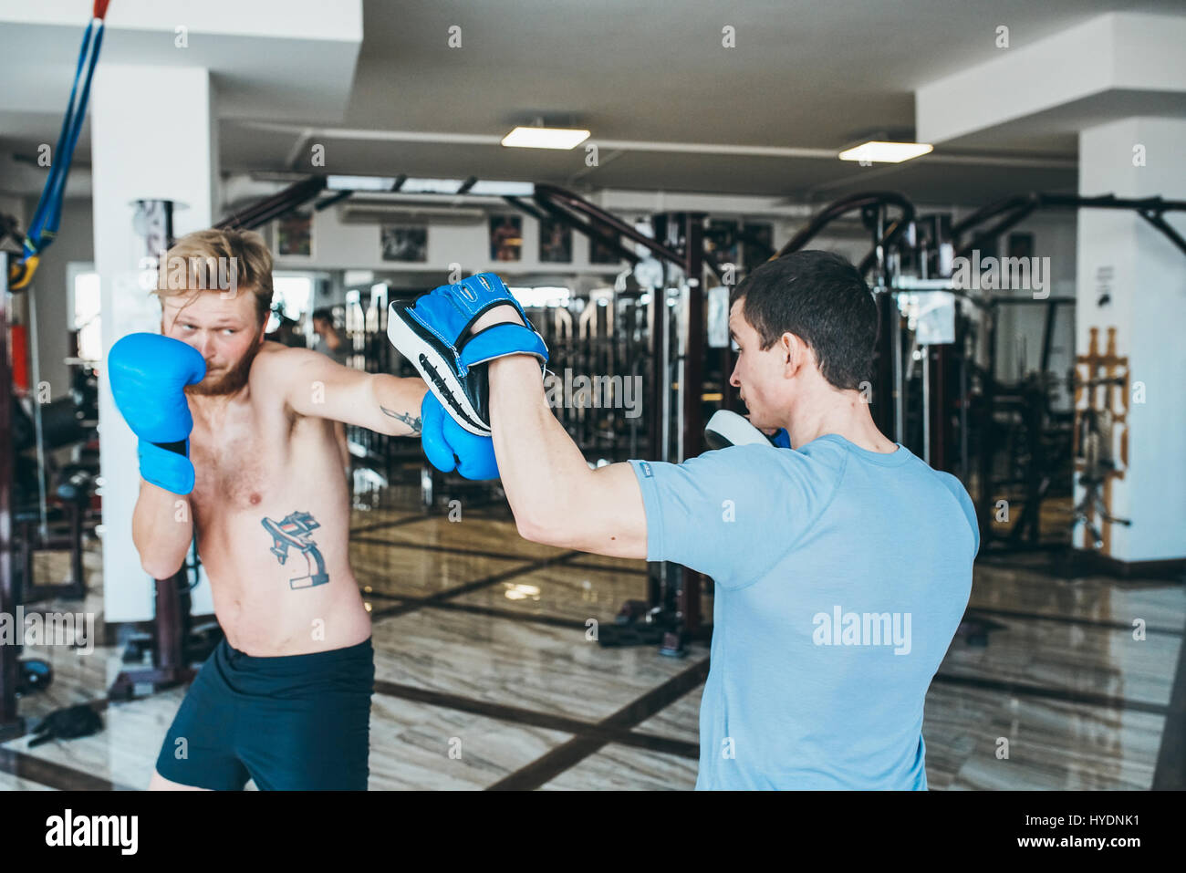 Men practicing boxing in gym Stock Photo - Alamy