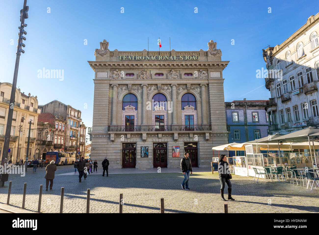 Sao Joao National Theatre at Batalha Square in Se civil parish of Porto ...
