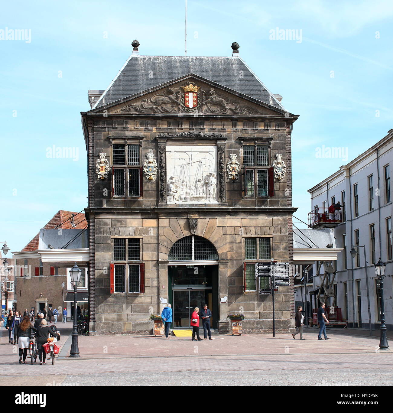 De Goudse Waag (17th century Weighing house) at Markt square, centre of ...