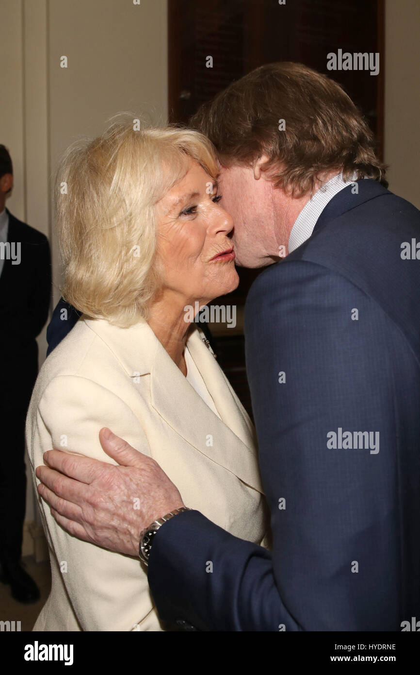The Duchess of Cornwall talks to Mark Getty at The British School in ...