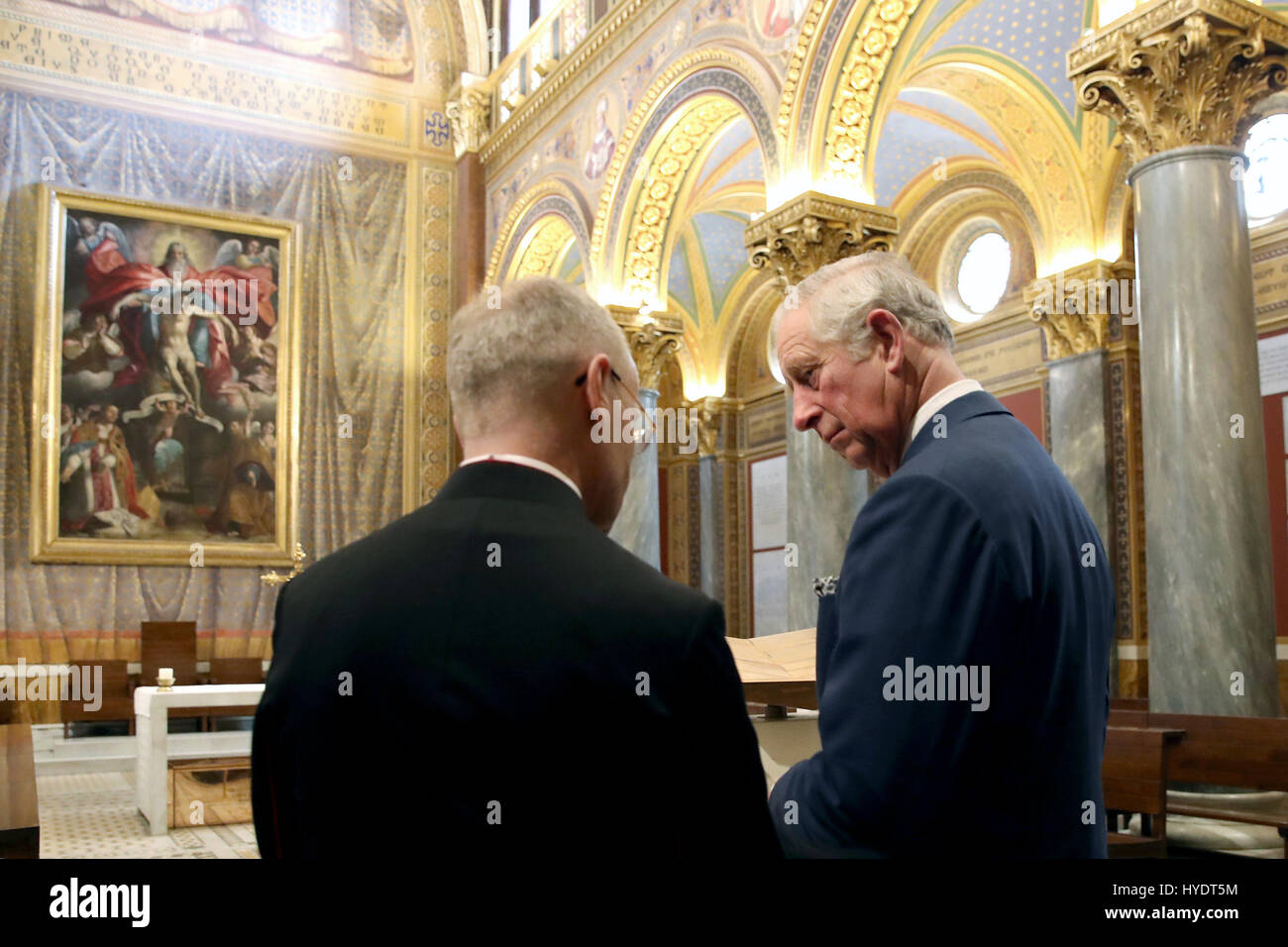 Monsignor Philip Whitmore, Rector shows the Prince of Wales the ...