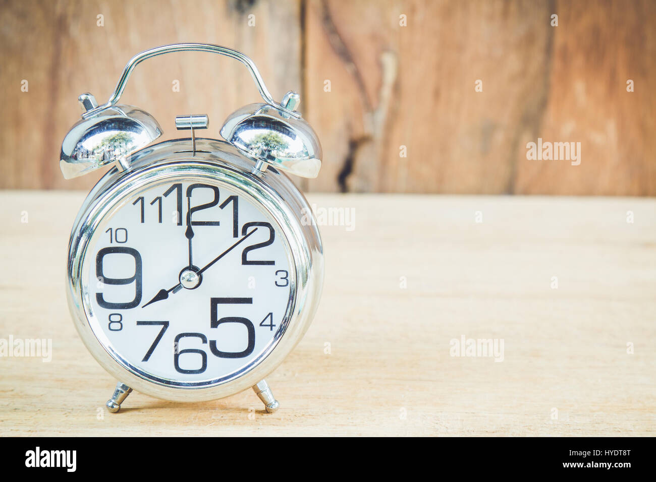 Clock show 8 am or pm on wood background with copy space Stock Photo ...
