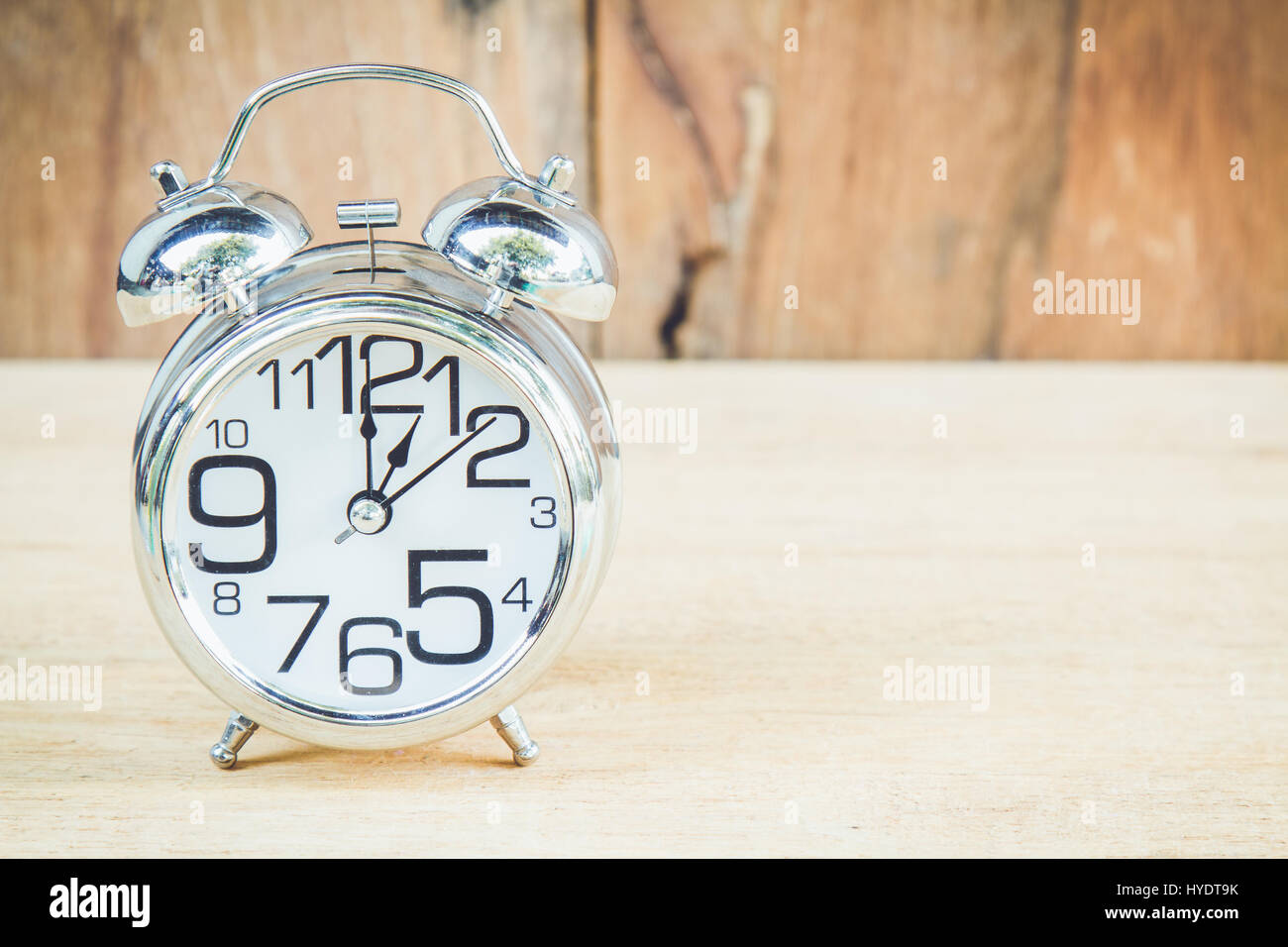 Clock show 1 am or pm on wood background with copy space Stock Photo ...