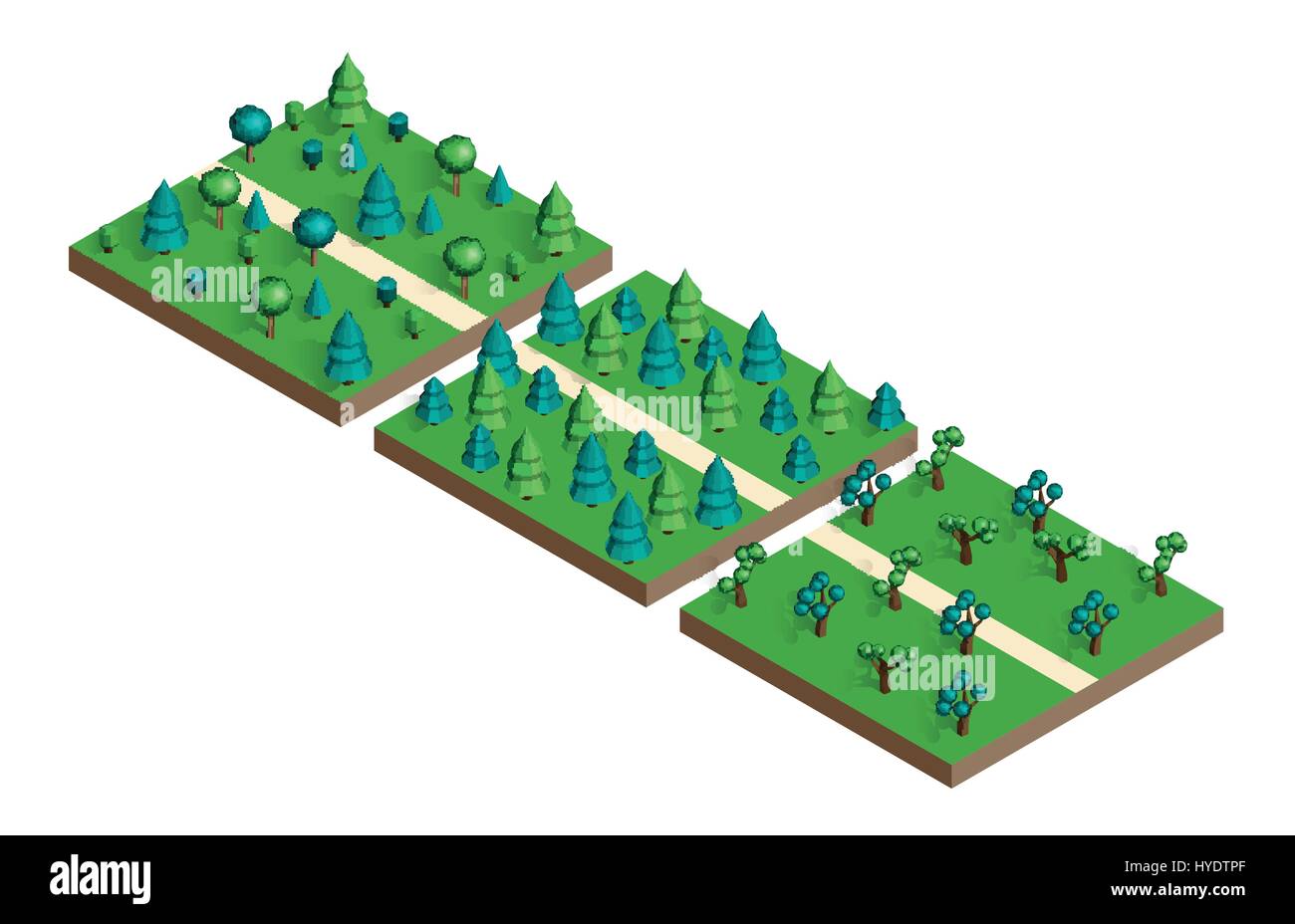 Isometric view projection summer landscape Stock Vector Image & Art - Alamy