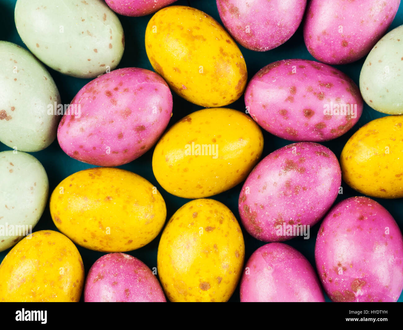 Selection of Colourful Mini Easter Chocolate Eggs Against a Black ...