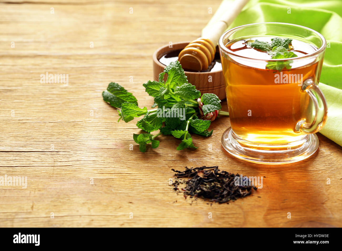 Mint flavored tea in a glass cup Stock Photo - Alamy