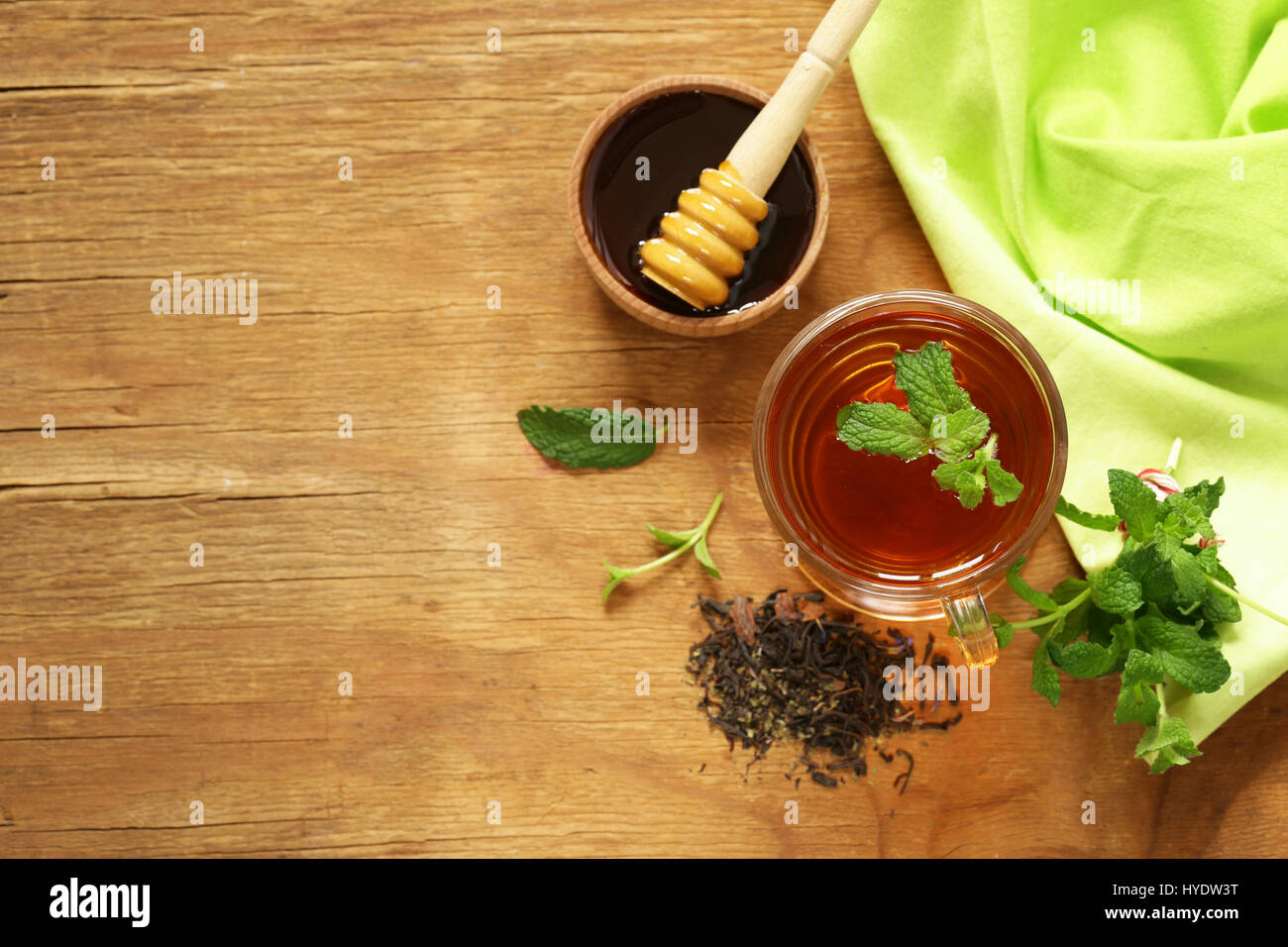Mint flavored tea in a glass cup Stock Photo - Alamy