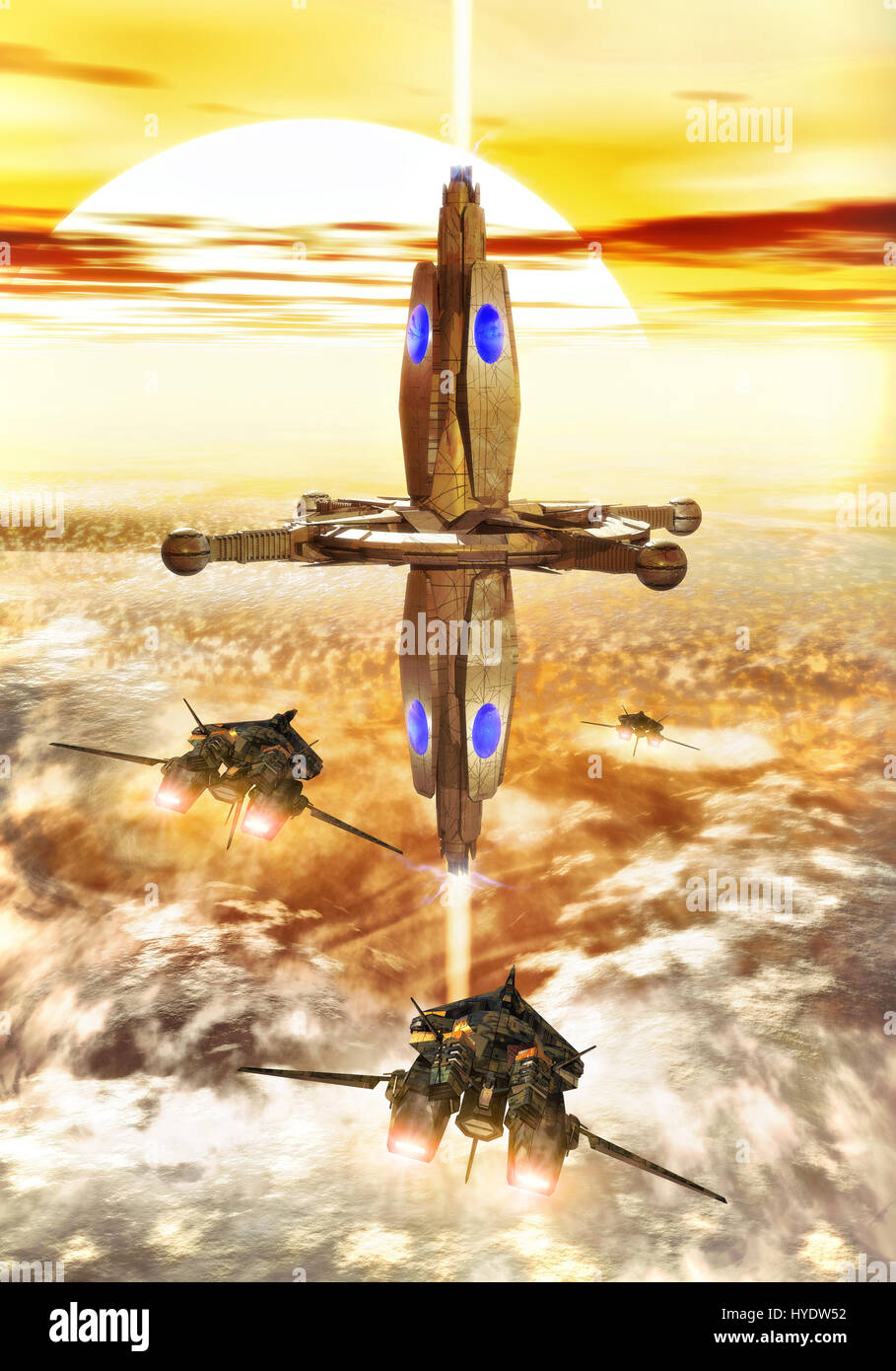 science fiction illustration 3D render Stock Photo - Alamy