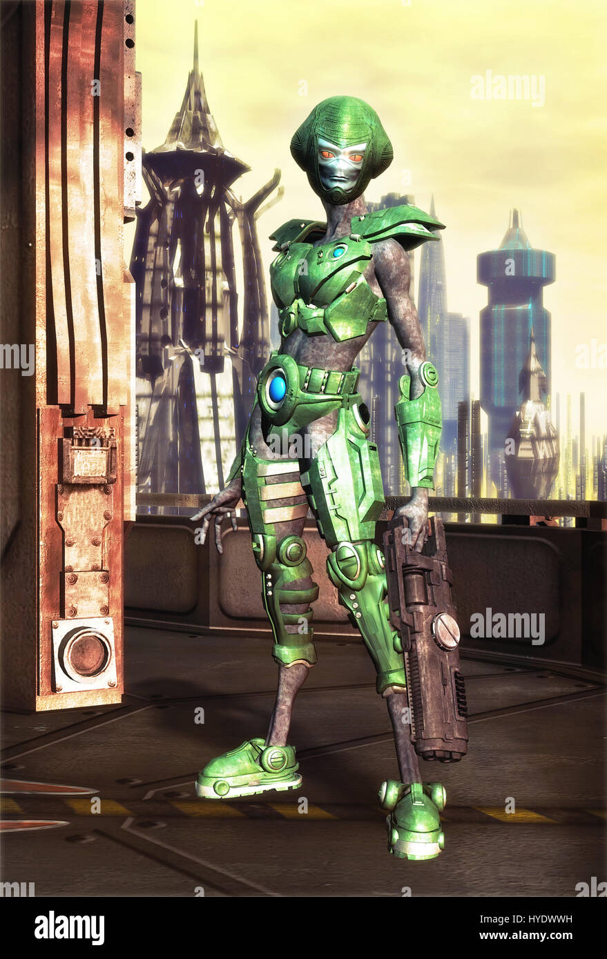 science fiction illustration 3D render Stock Photo - Alamy
