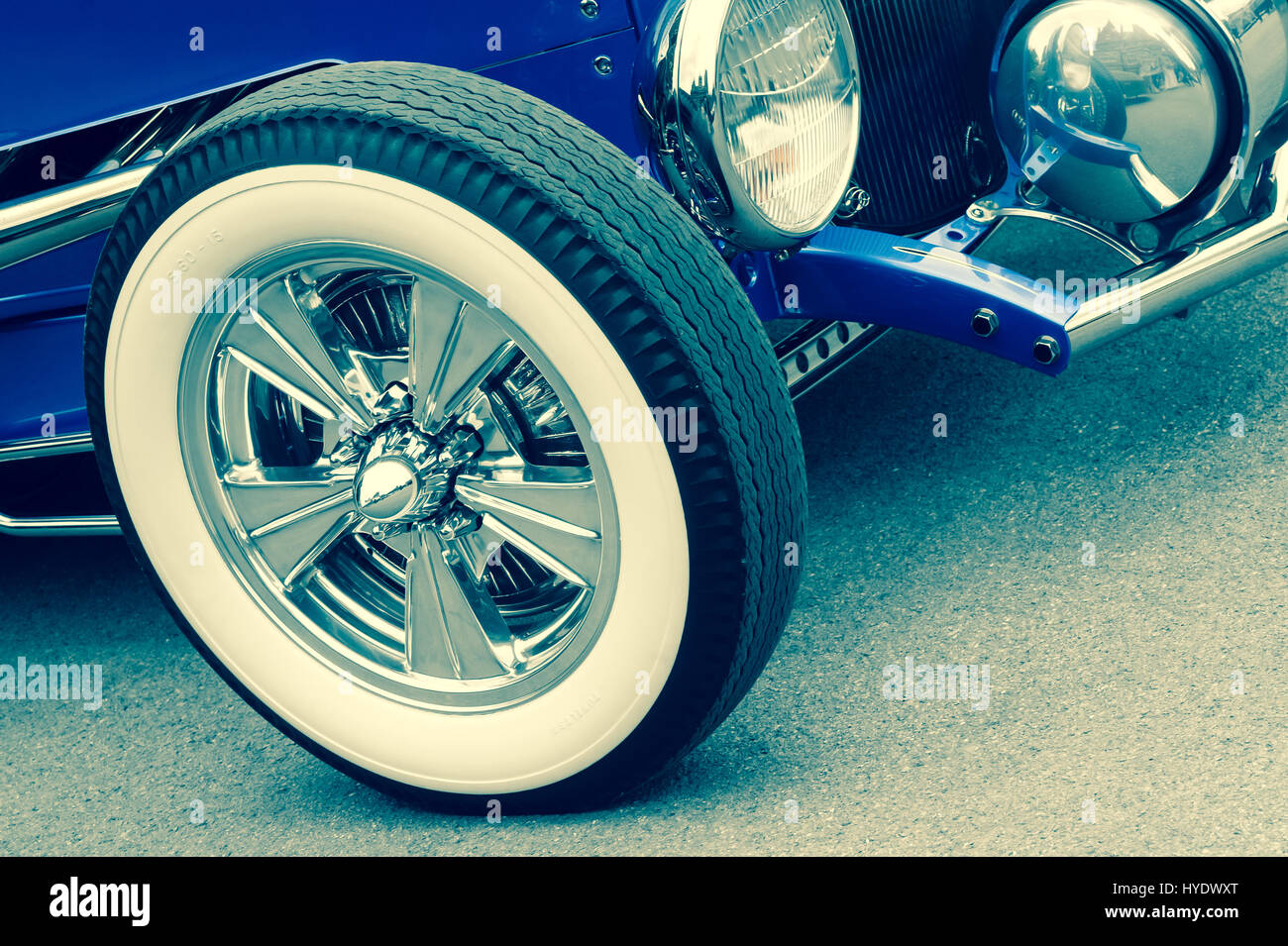 retro toned vintage vehicle with white walled wheels Stock Photo - Alamy