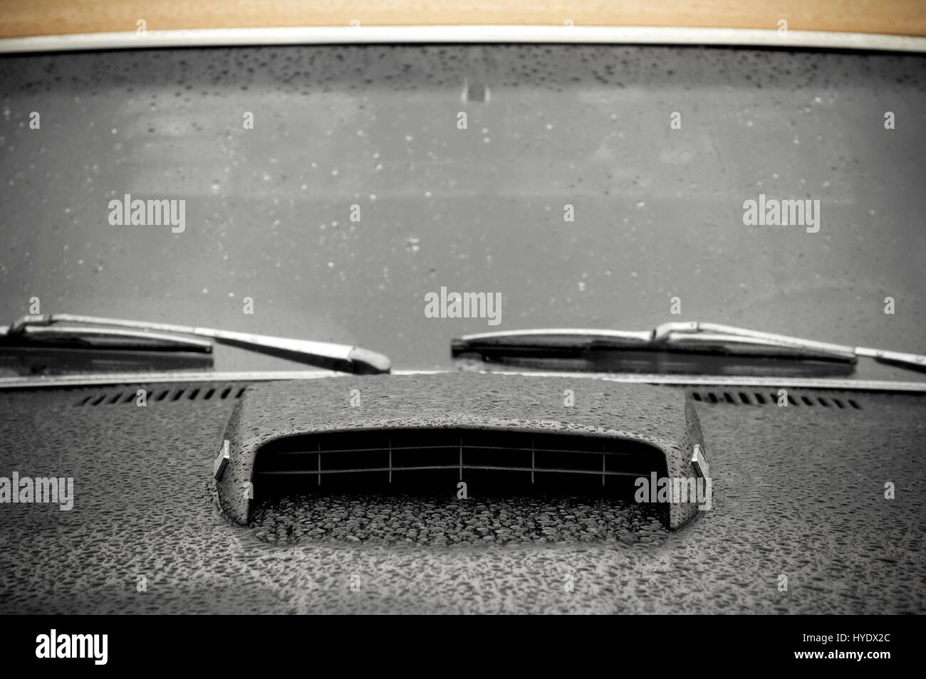 Rain car hood in raindrops hi-res stock photography and images - Alamy