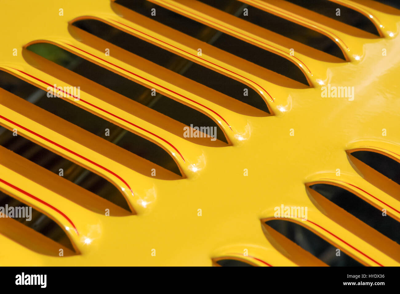 bright yellow vehicle engine grille Stock Photo - Alamy