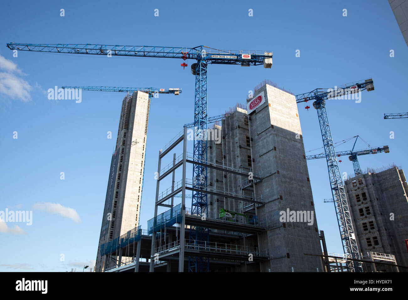 Construction work in the Dublin city docklands, Ireland Stock Photo - Alamy
