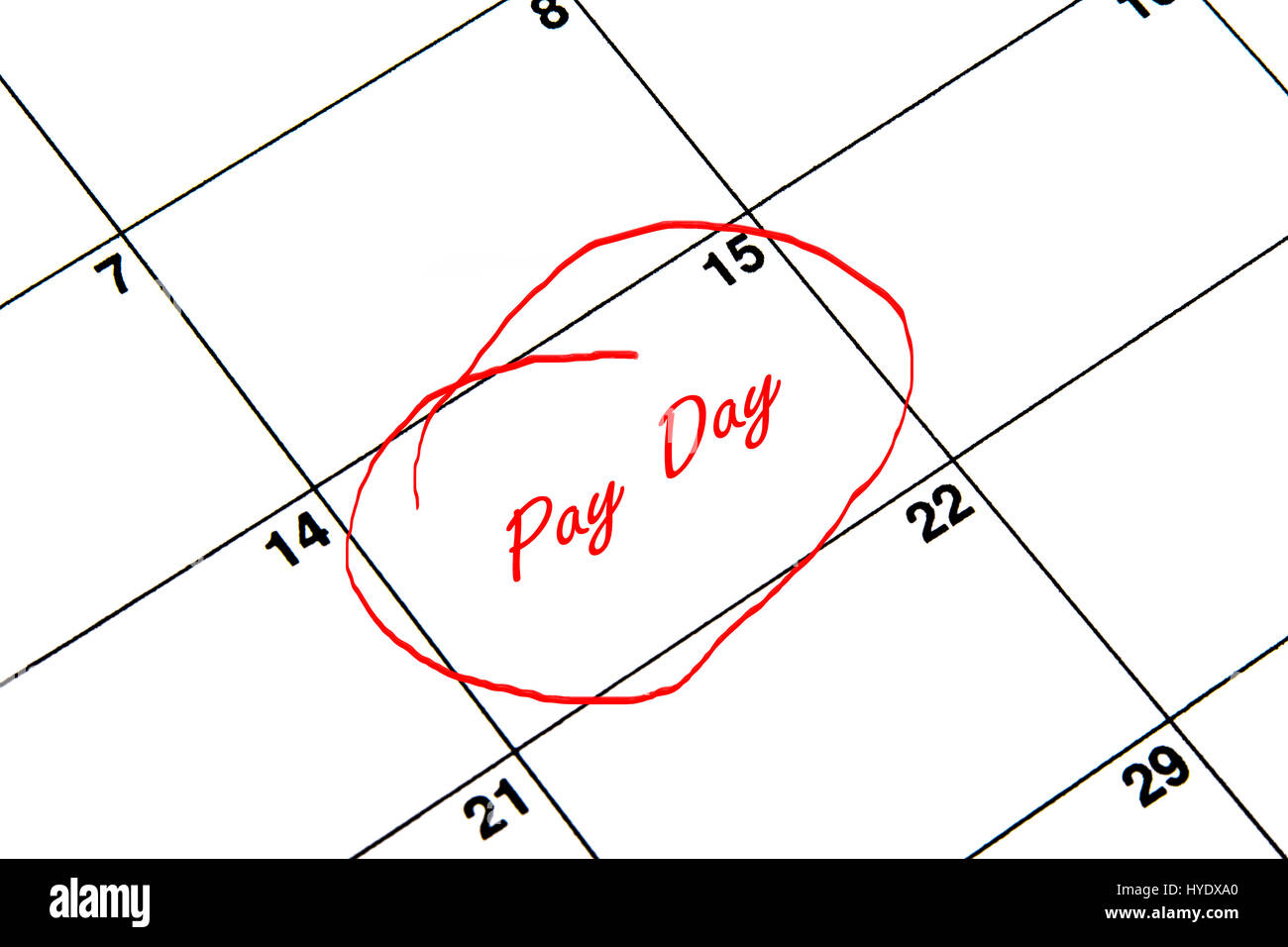 Pay day calendar hi-res stock photography and images - Alamy