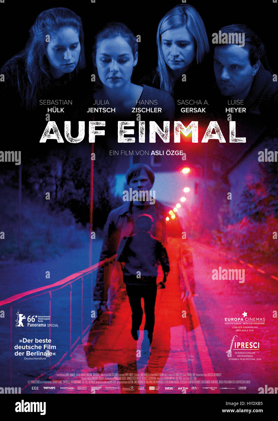 ALL OF A SUDDEN, (aka AUF EINMAL), German poster, top l-r: Lea Draeger ...