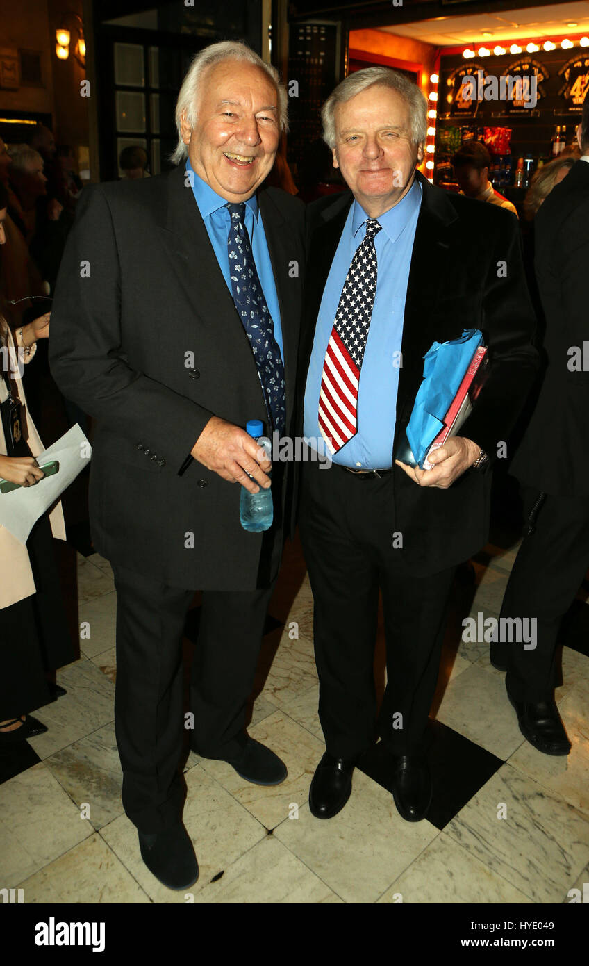 Lord Michael Grade (right) arrives for the opening night of the musical ...