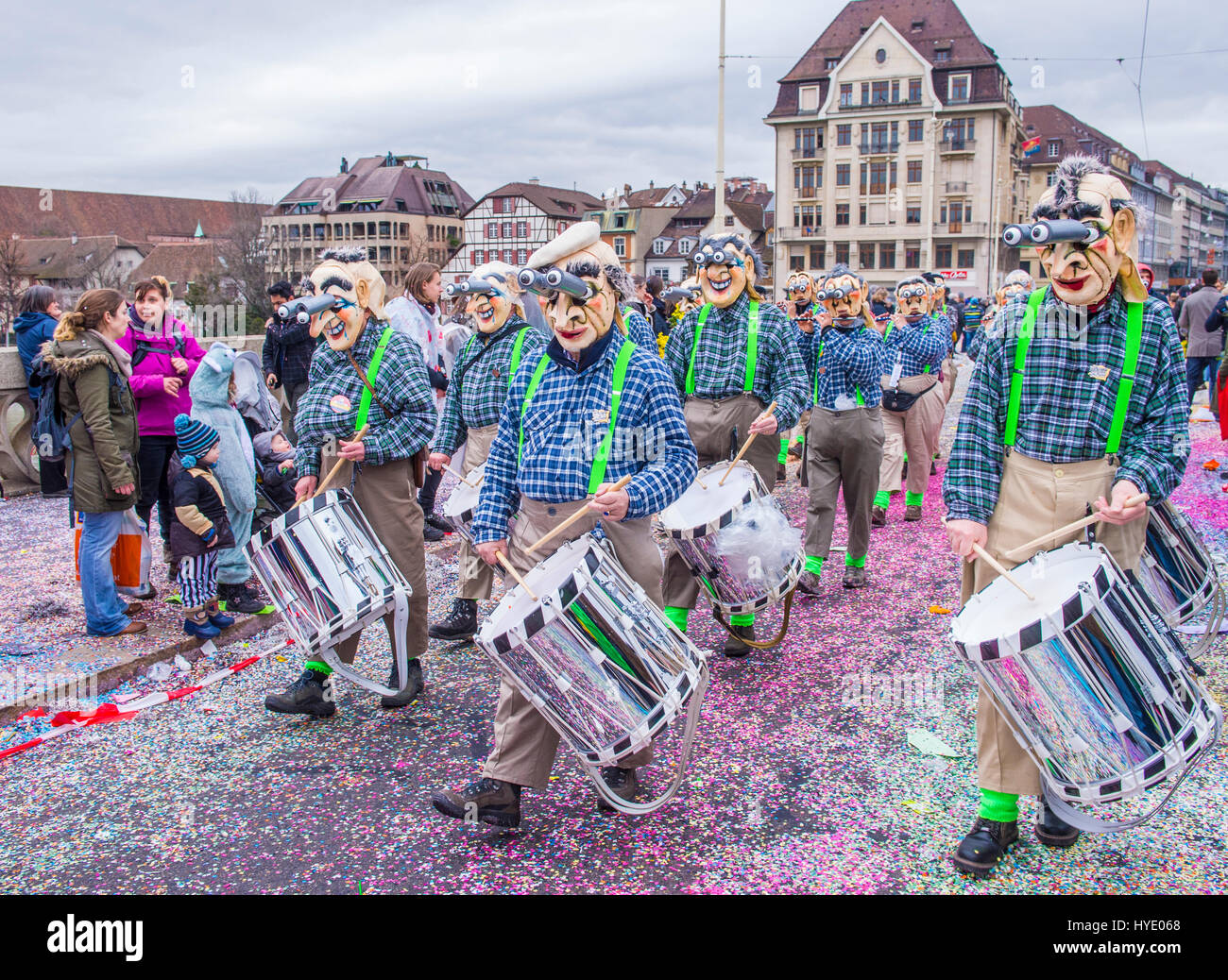BASEL , SWITZERLAND - MARCH 08 : Participants in the Basel Carnival in ...