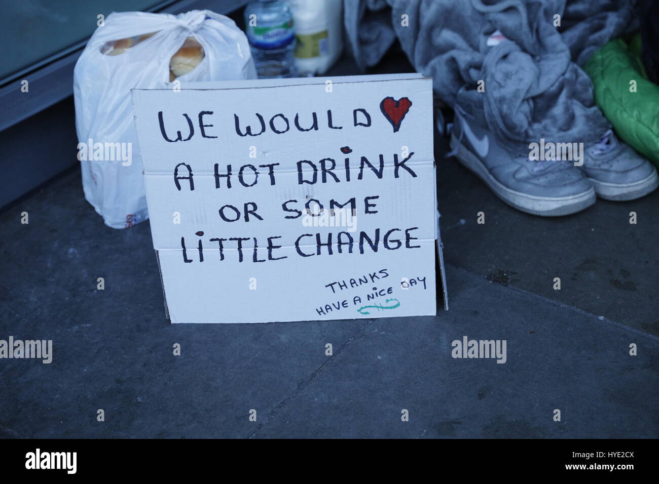 Close up of homeless sign hi-res stock photography and images - Alamy