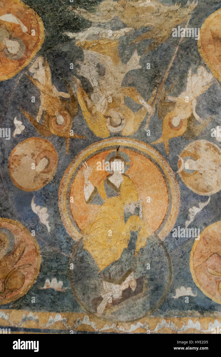 France, Le Puy en Velay, Chapel at base of Saint Michel d'Aiguilhe ...