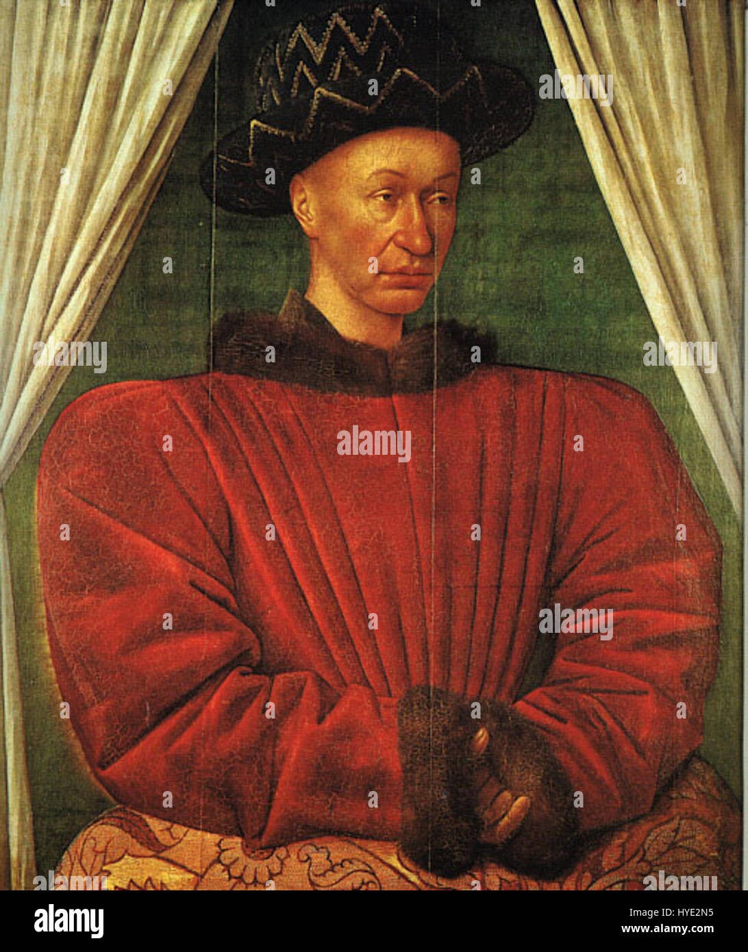 'Charles VII' by Jean Fouquet, created between 1445 and 1450, is a ...