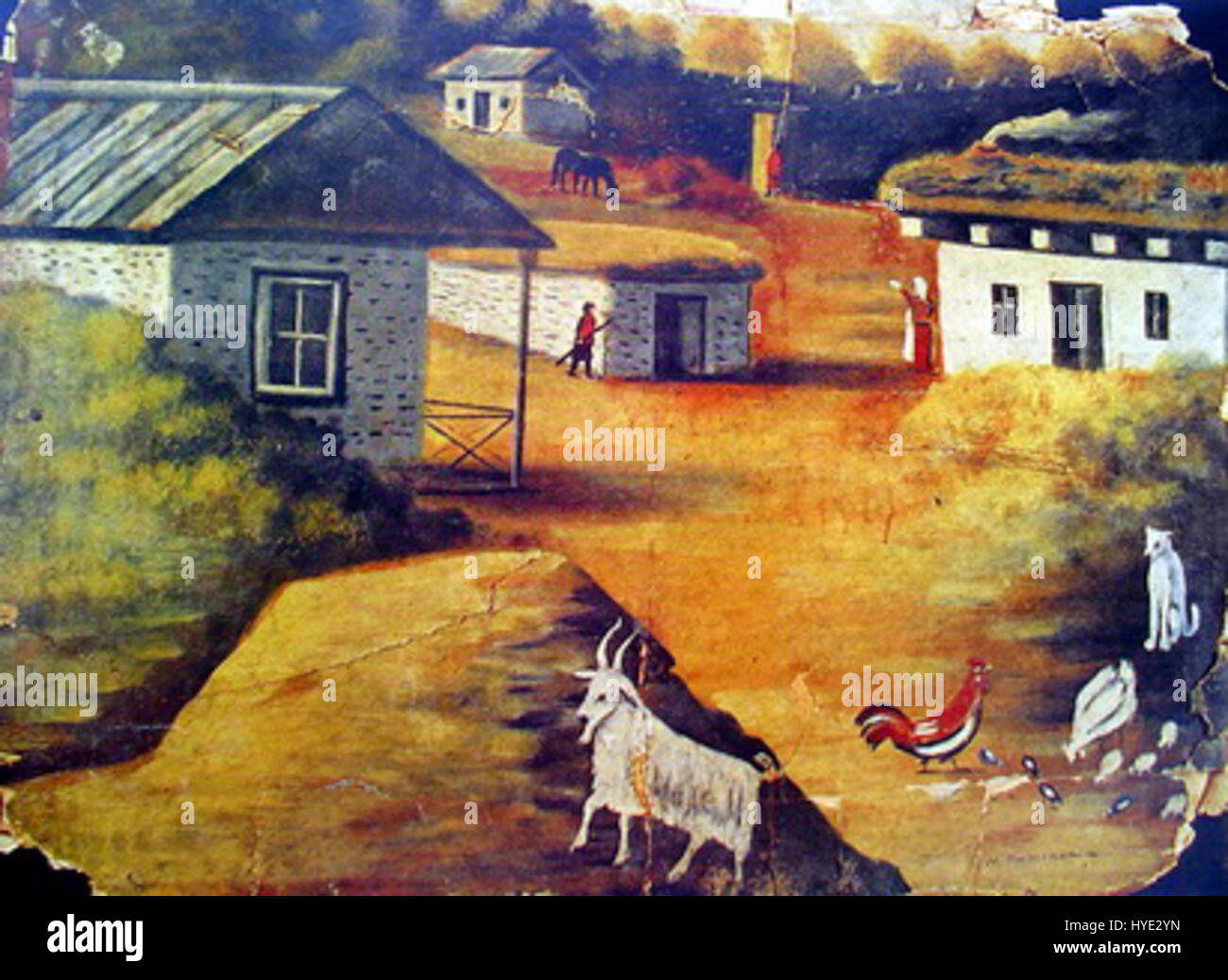 This artwork by Georgian artist Niko Pirosmani titled 'Village' is ...