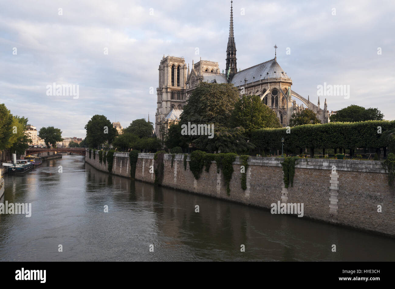 France, Paris, Notre Dame Cathedral, apse with flying buttresses Stock ...
