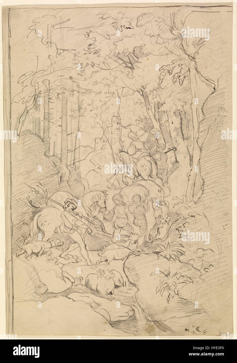 Franz Albert Venus' 'A Hunting Party' is a traditional hunting scene ...