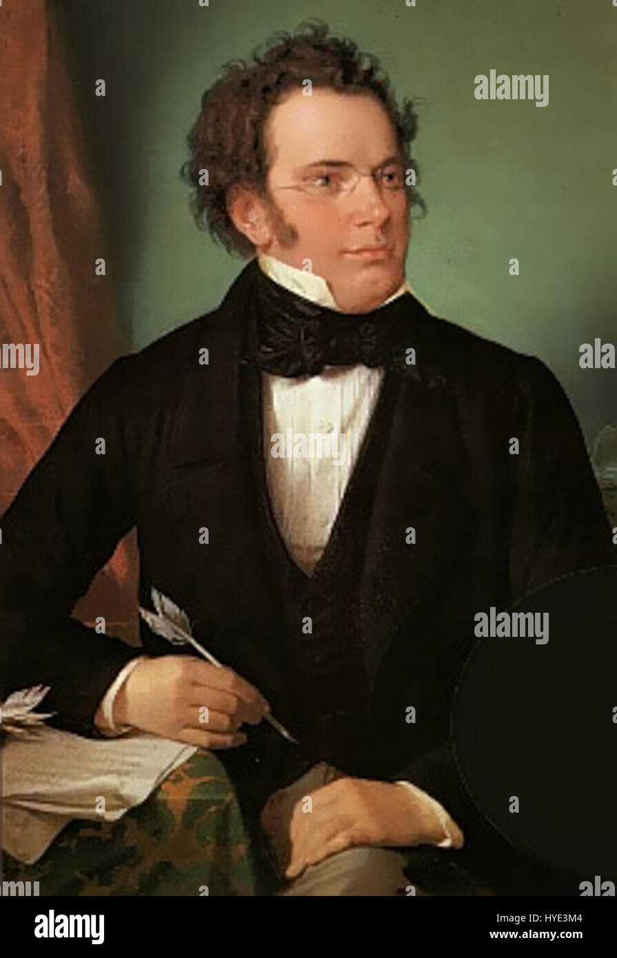 The portrait of composer *Franz Schubert* by Wilhelm August Rieder ...