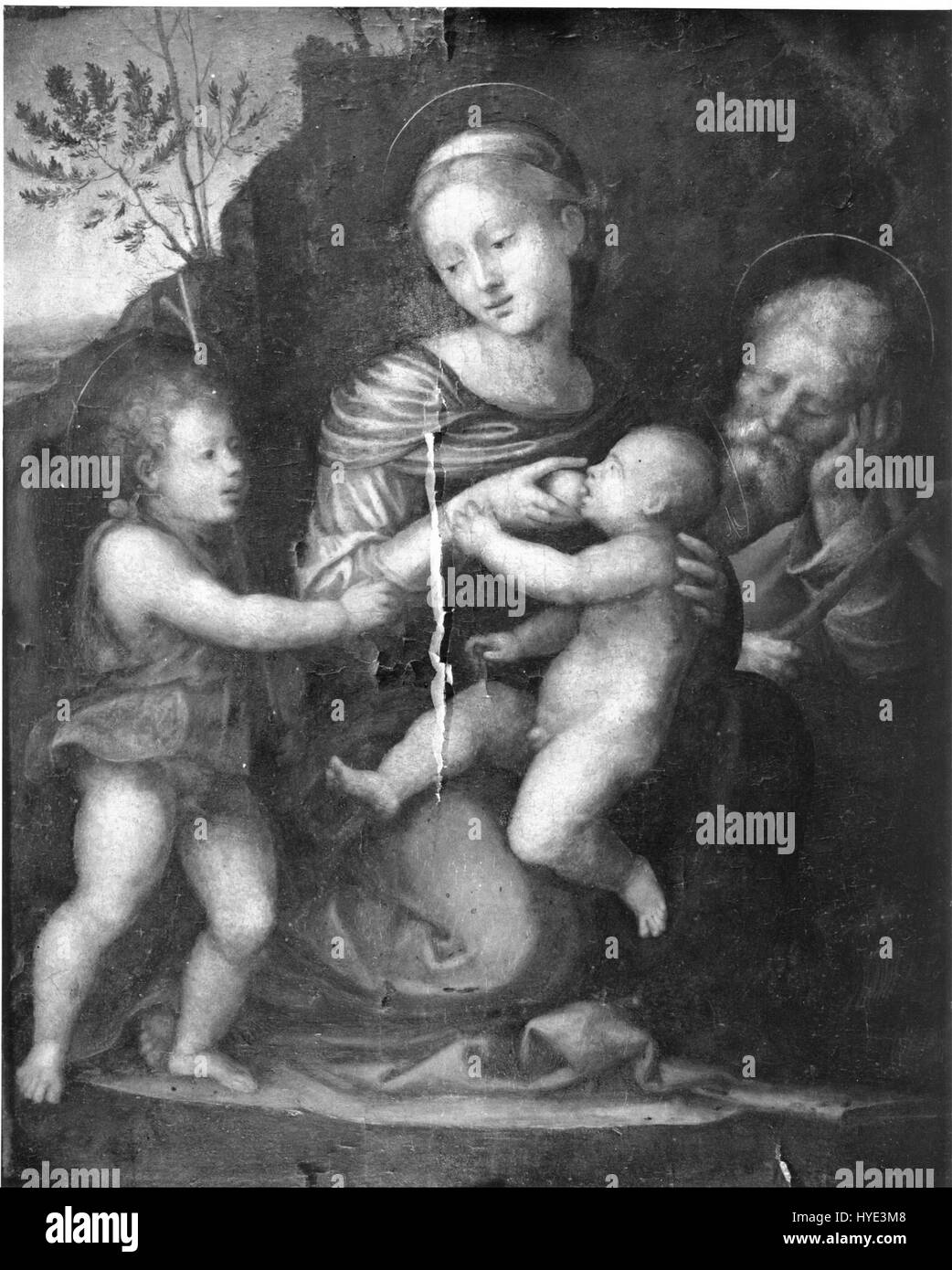 'Holy Family with St John' by Fra Bartolomeo is a religious painting ...