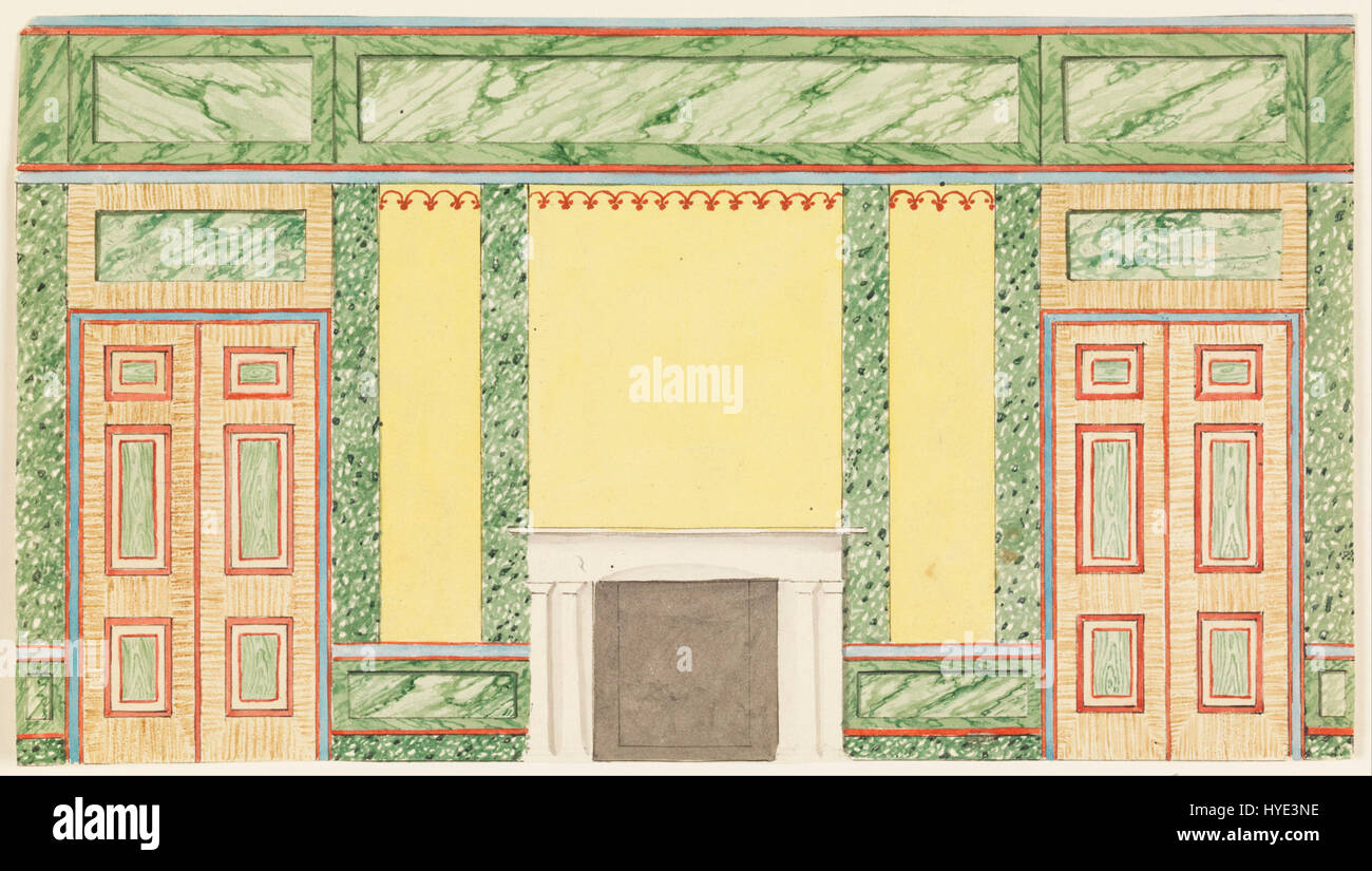 Frederick Crace's *Wall Elevation with Fireplace and Two Doors* is an ...