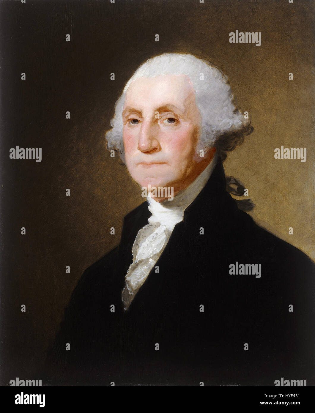 Gilbert Stuart's famous portrait of George Washington, painted around ...