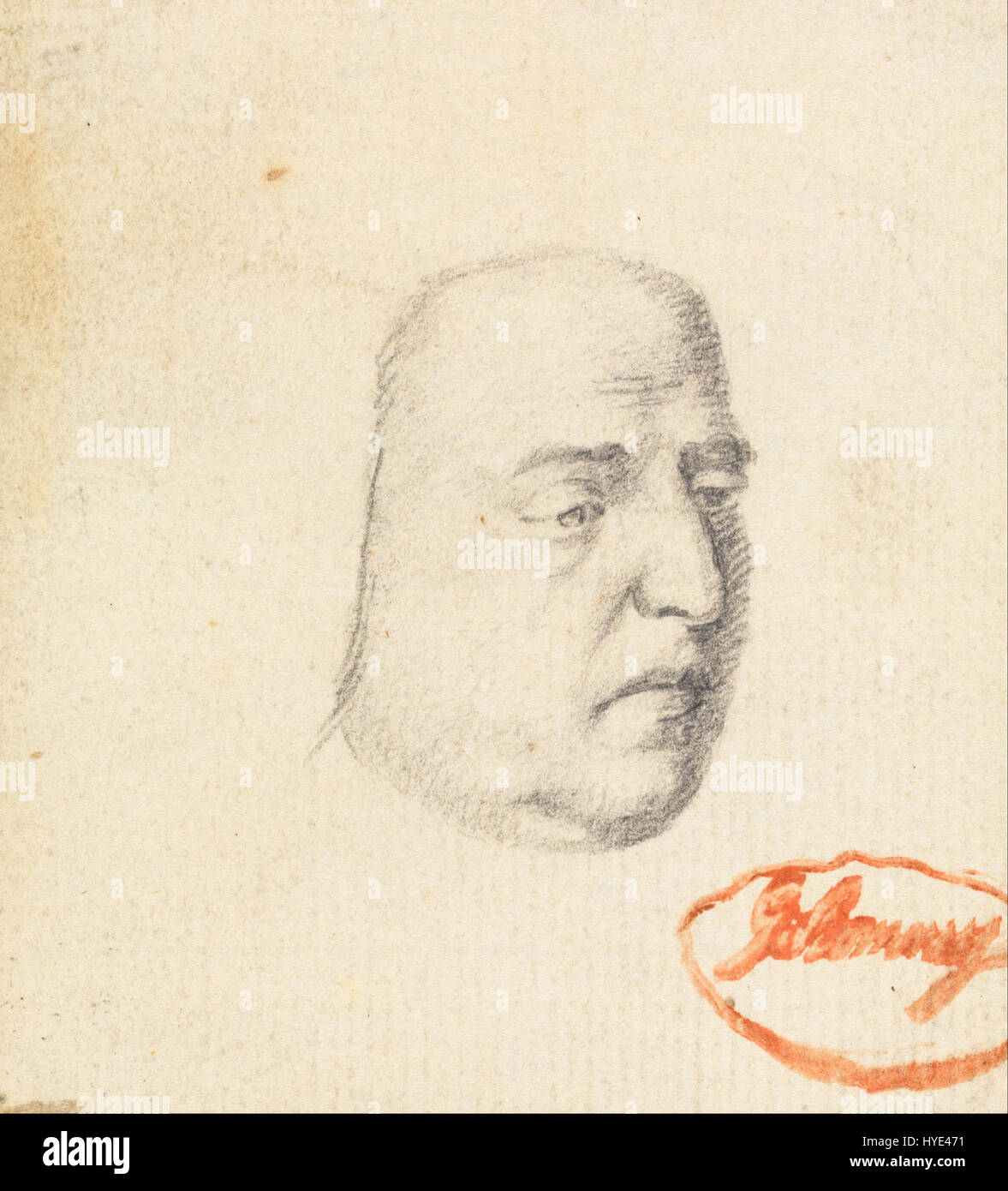 'Male Head 2' by George Romney is a portrait study showcasing the ...