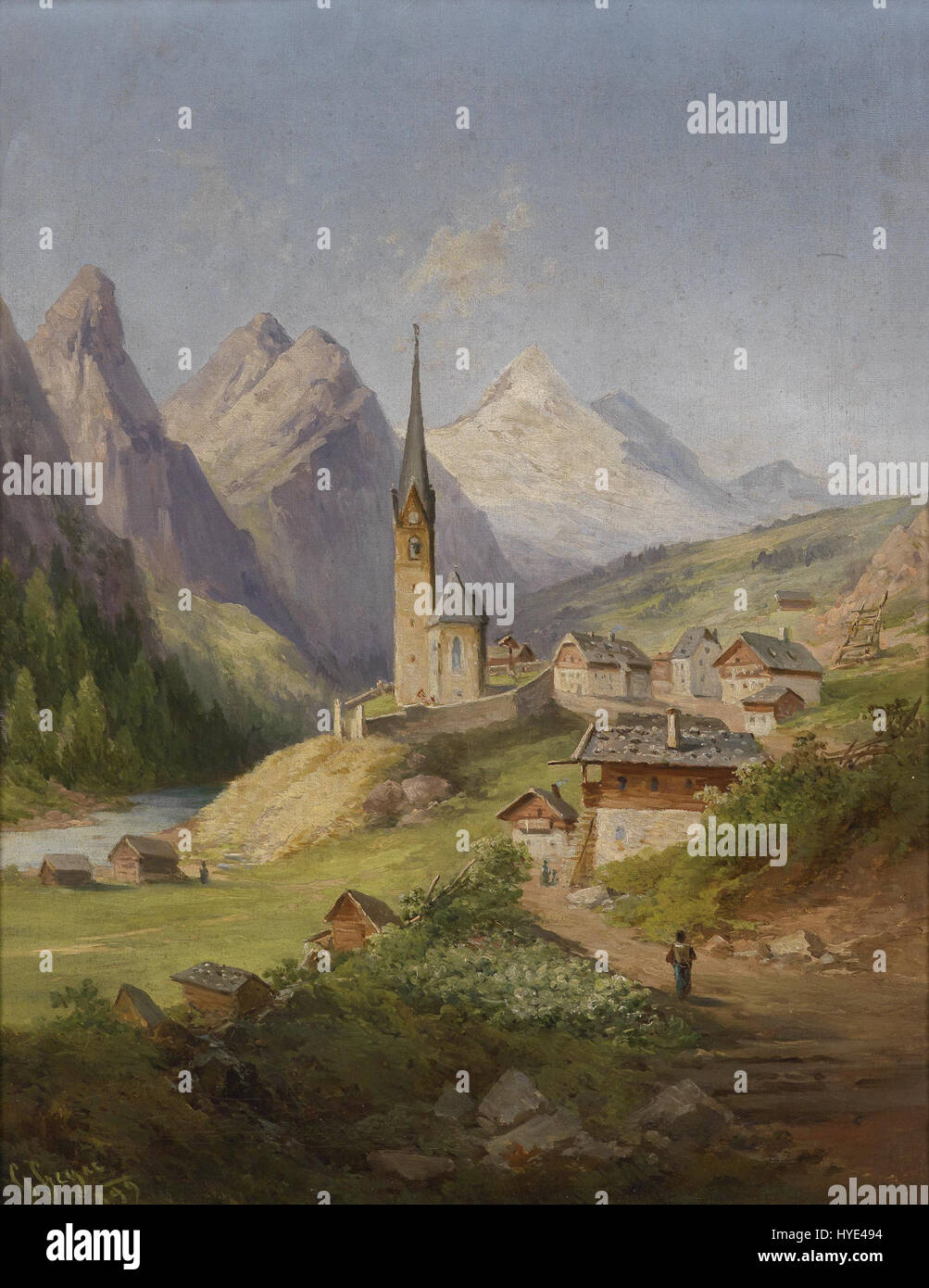 'Blick auf Heiligenblut' by Georg Geyer is a landscape painting from ...