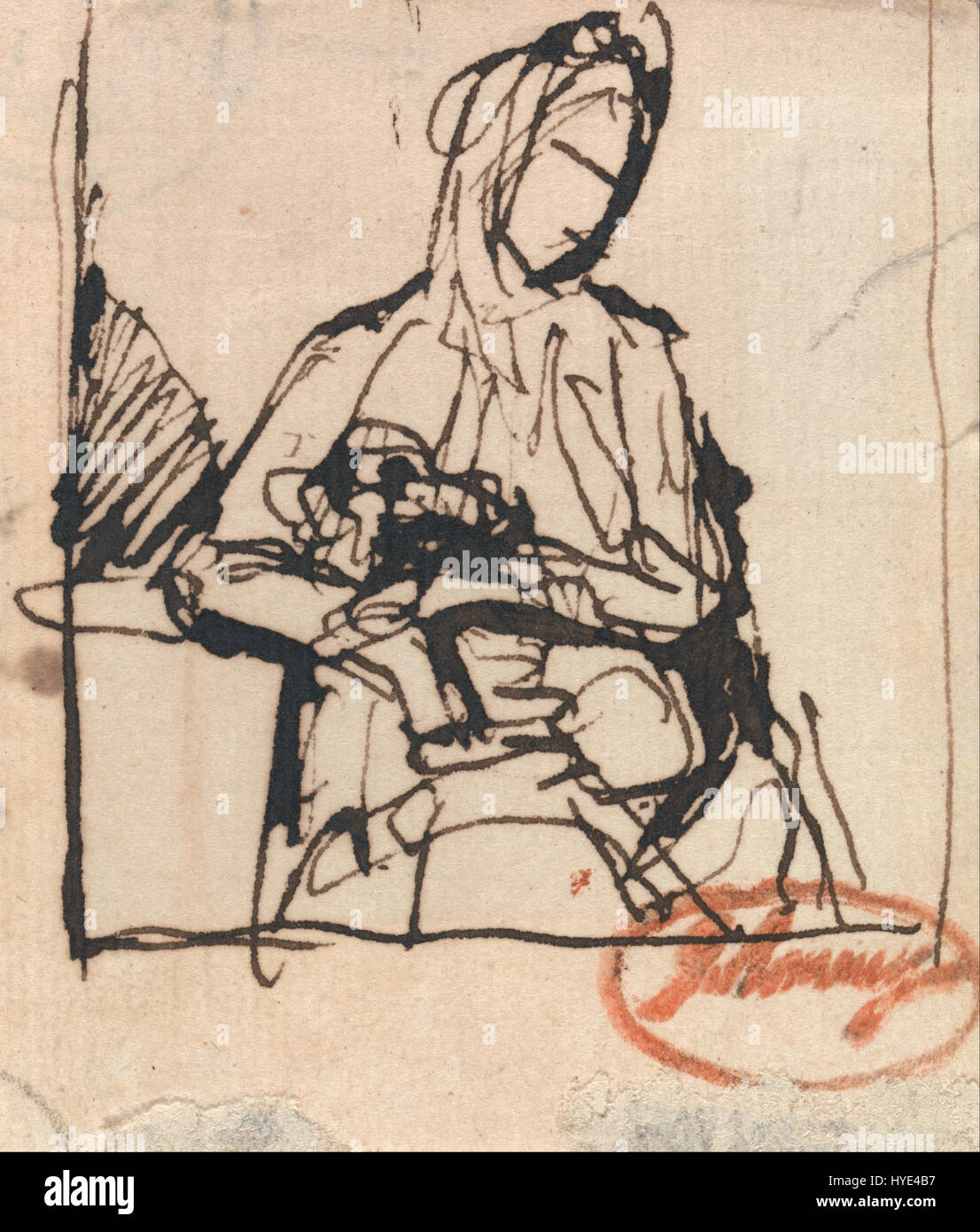 This portrait by George Romney features a seated woman, potentially Mrs ...