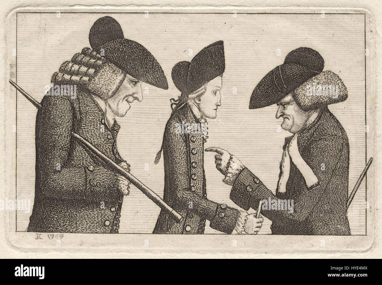 This portrait by John Kay features three prominent 18th-century Scottish figures: Henry Home ...