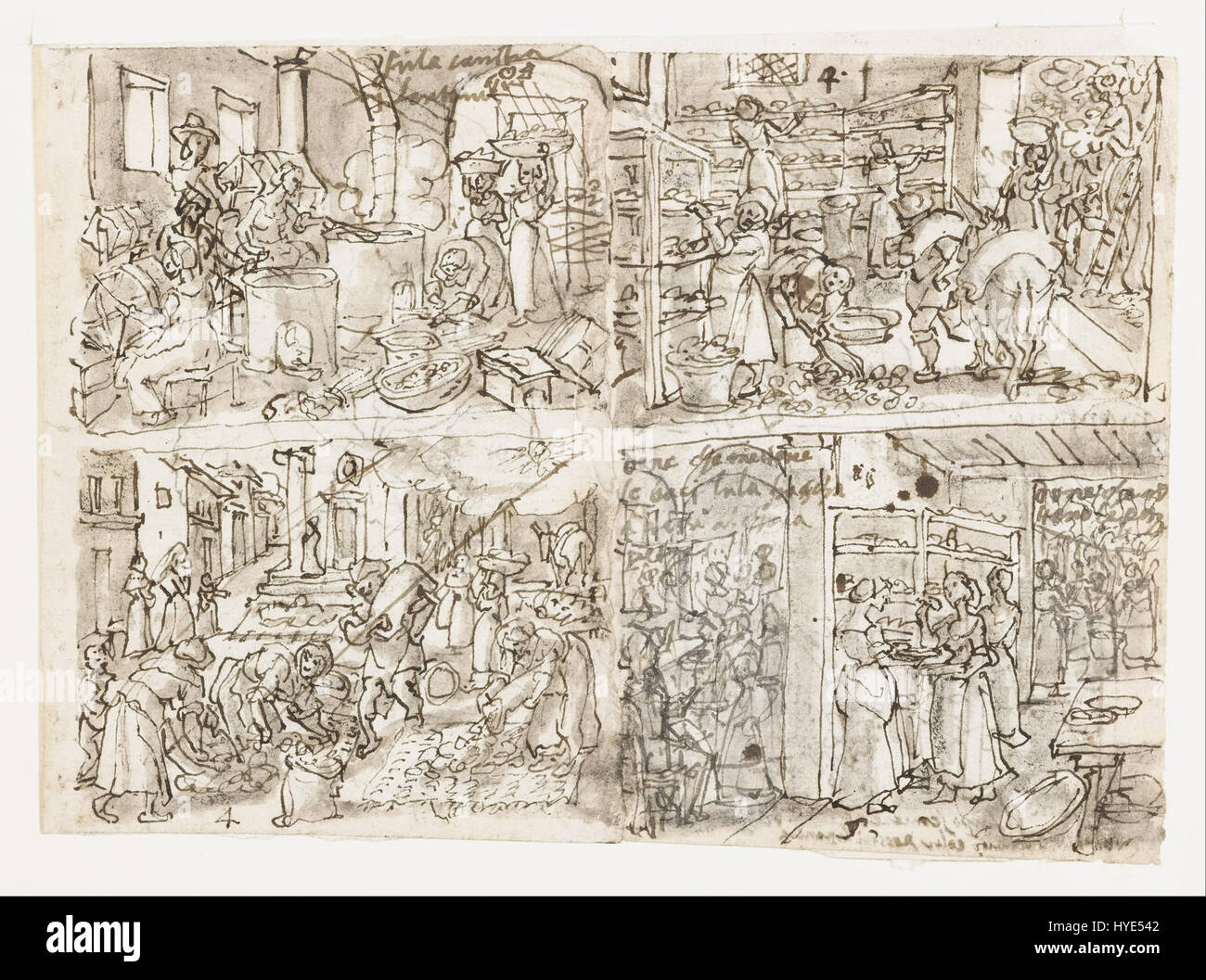 Jan van der Straet, called Stradanus Four Scenes from Sericulture ...