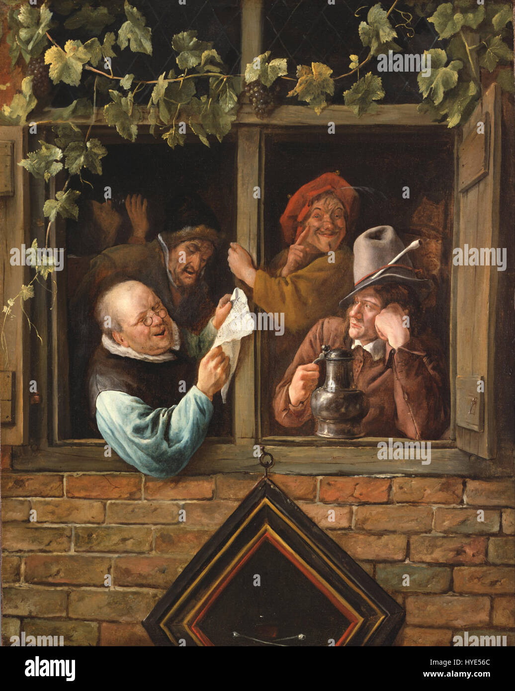 Jan Steen, a prominent Dutch Golden Age painter, depicted a scene of ...
