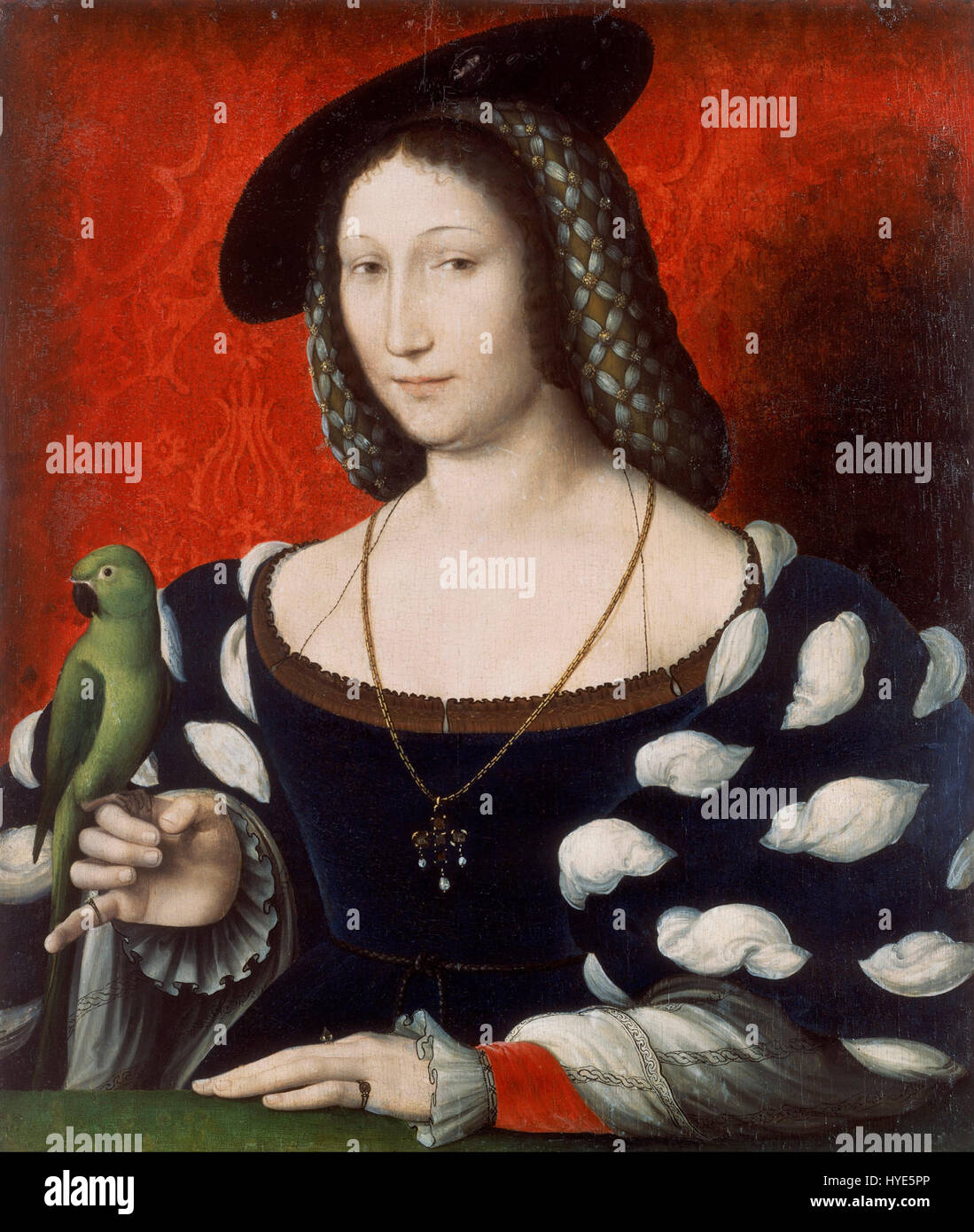 This attributed portrait by Jean Clouet depicts Marguerite of Navarre ...