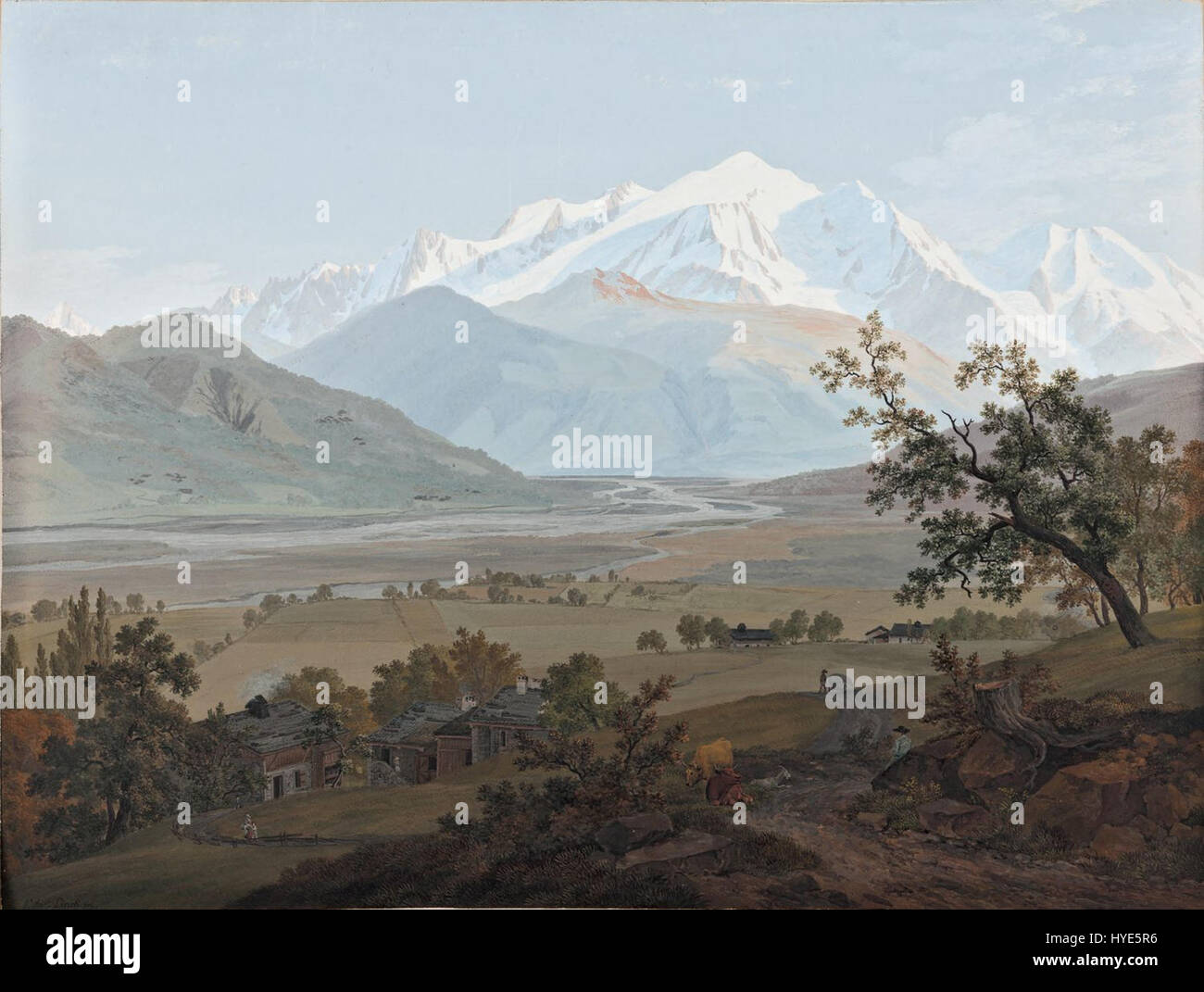 Jean Antoine Linck’s 'Vue du massif du Mont Blanc' portrays the ...
