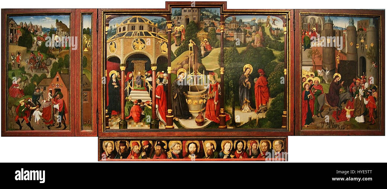 The Jerusalem Triptych is a religious artwork depicting significant scenes from the life of ...