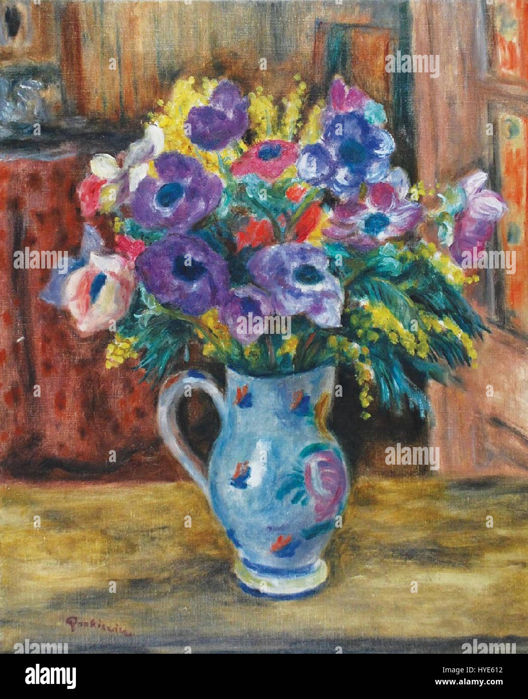 'Anemony w wazonie' by Jozef Pankiewicz is a still life painting ...