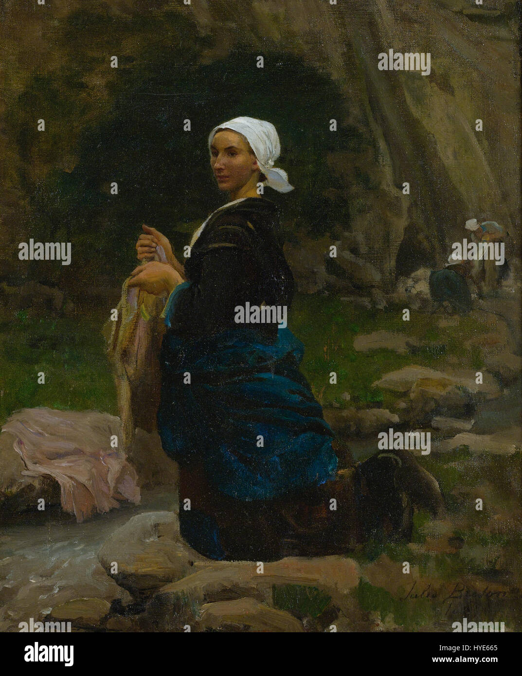 Jules Breton’s 'Washerwoman in Brittany' depicts a Breton peasant woman ...
