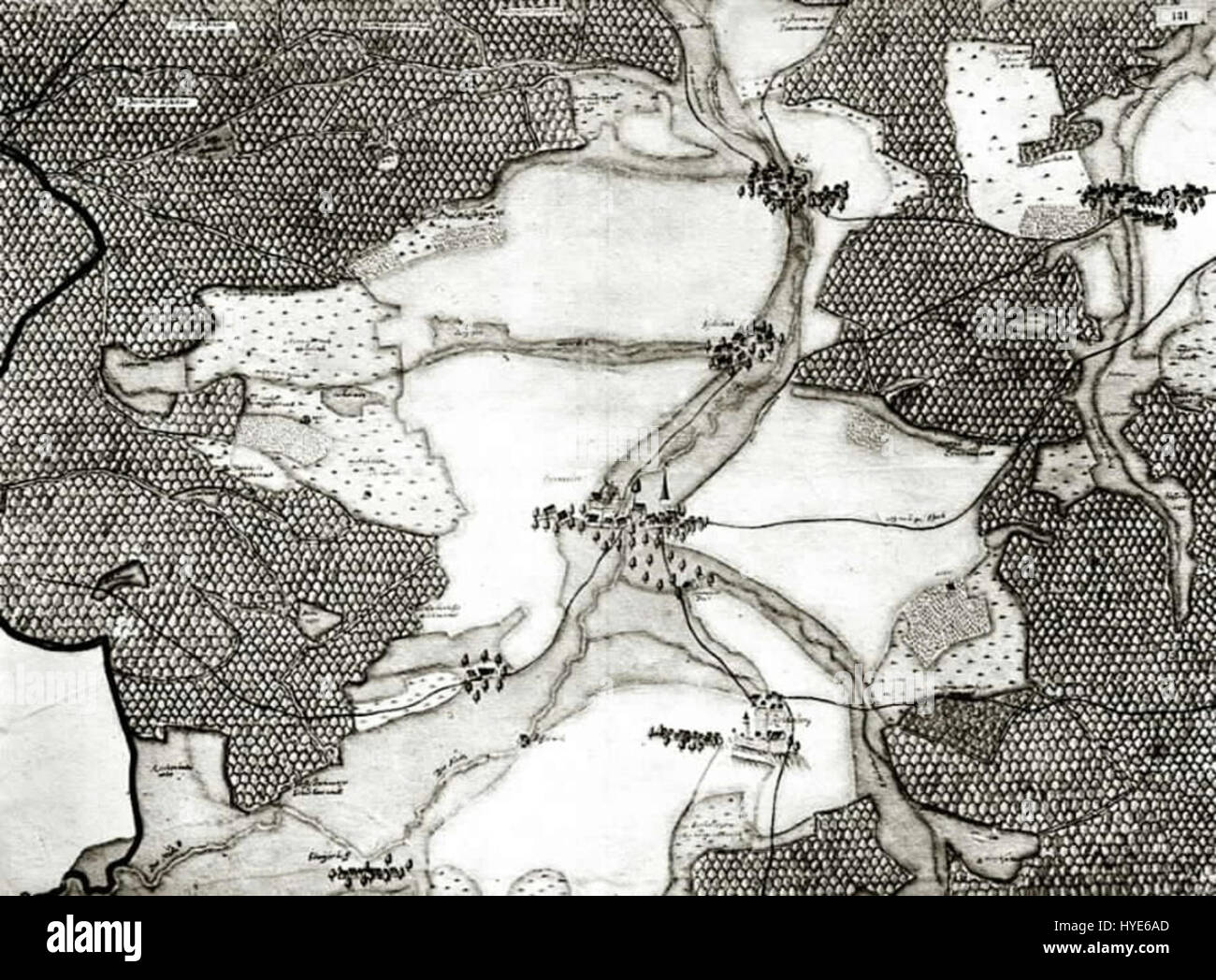 Kiesersche Forstkarte Nr. 131 depicts the forest map of Oppenweiler ...