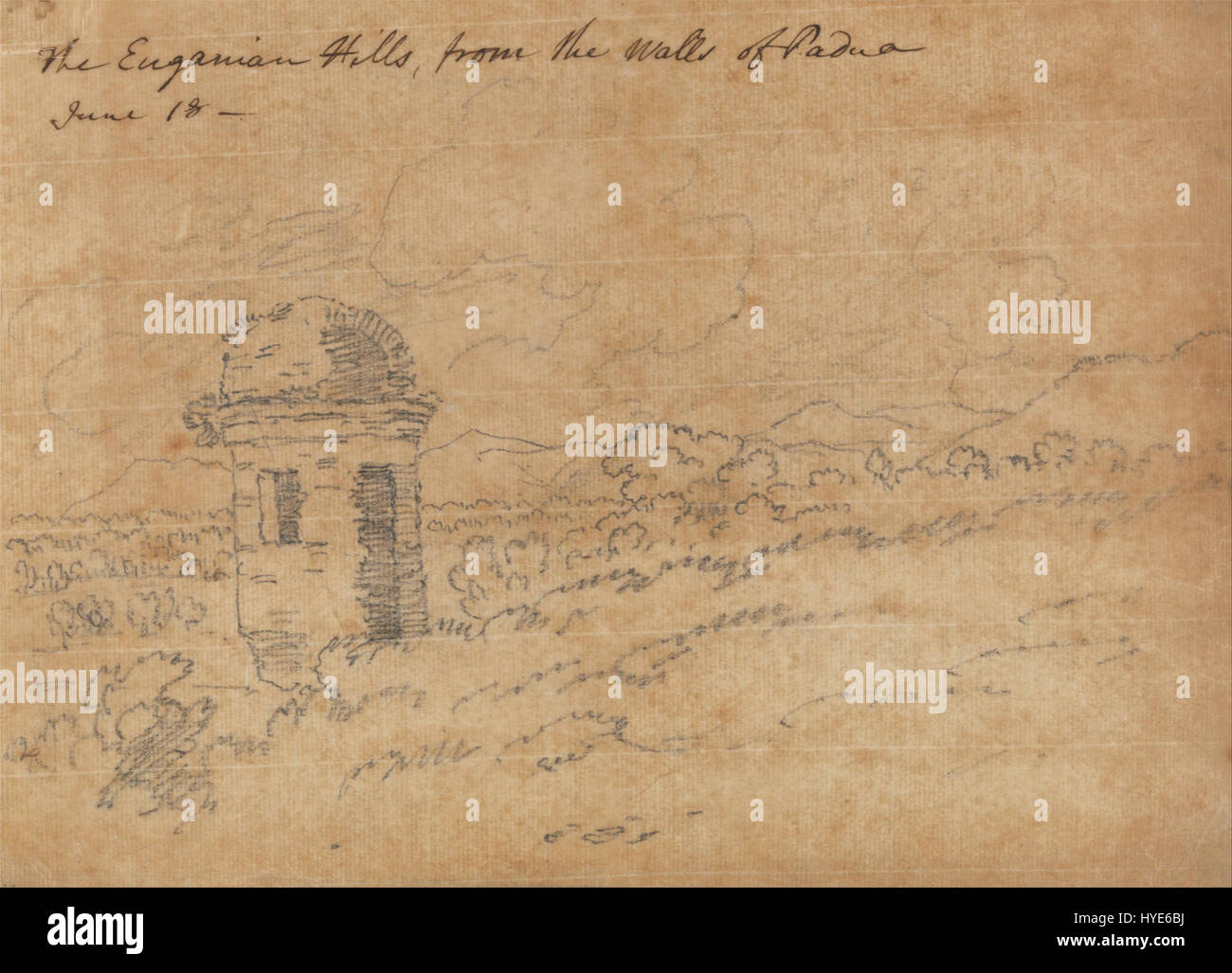 John Robert Cozens’ 'The Euganean Hills' is a watercolor landscape ...