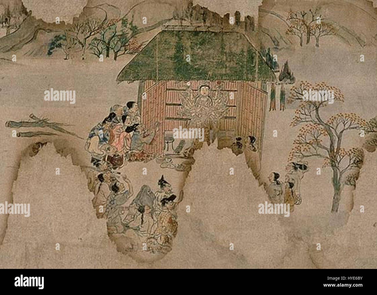 Kokawadera engi emaki scroll 3a Stock Photo - Alamy