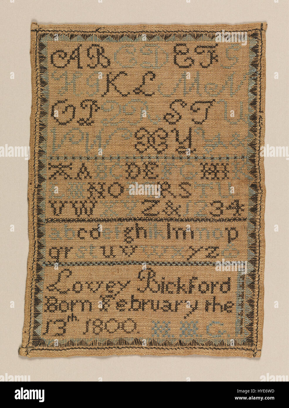 The Lovey Bickford Sampler is an example of 19th-century American ...