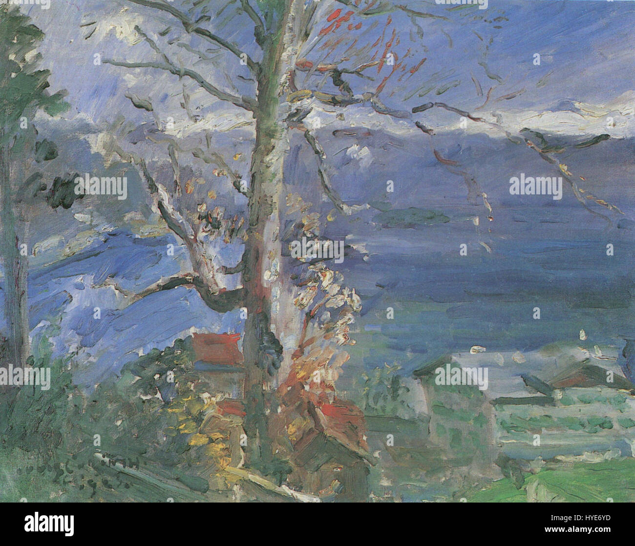 Lovis Corinth's 1923 painting 'Baum am Walchensee' depicts a solitary ...